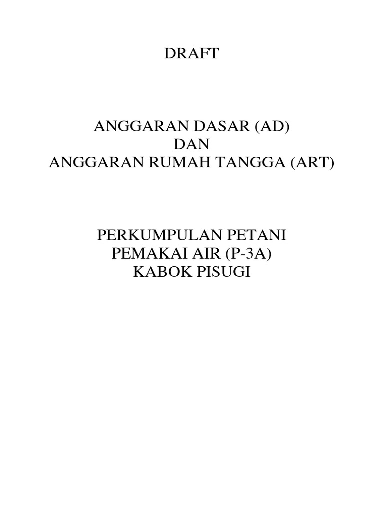 AD Dan ART Kelompok KABOK PISUGI 1 | PDF