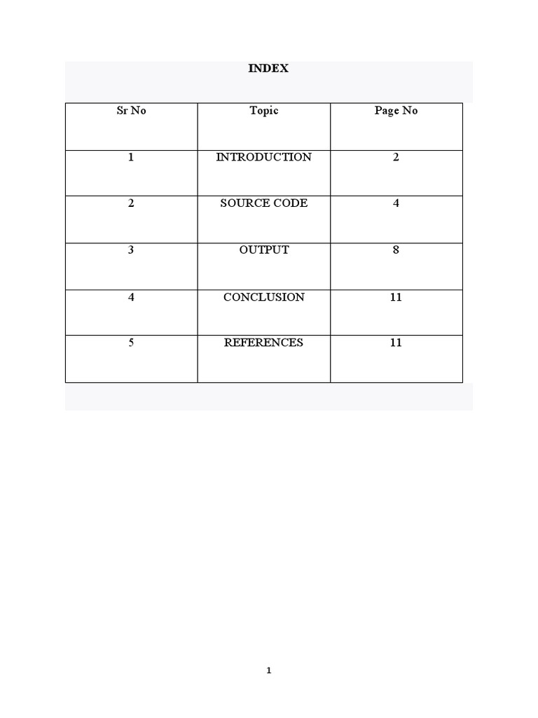 SR No Topic Page No: Index | PDF | Object Oriented Programming | Class (Computer Programming)
