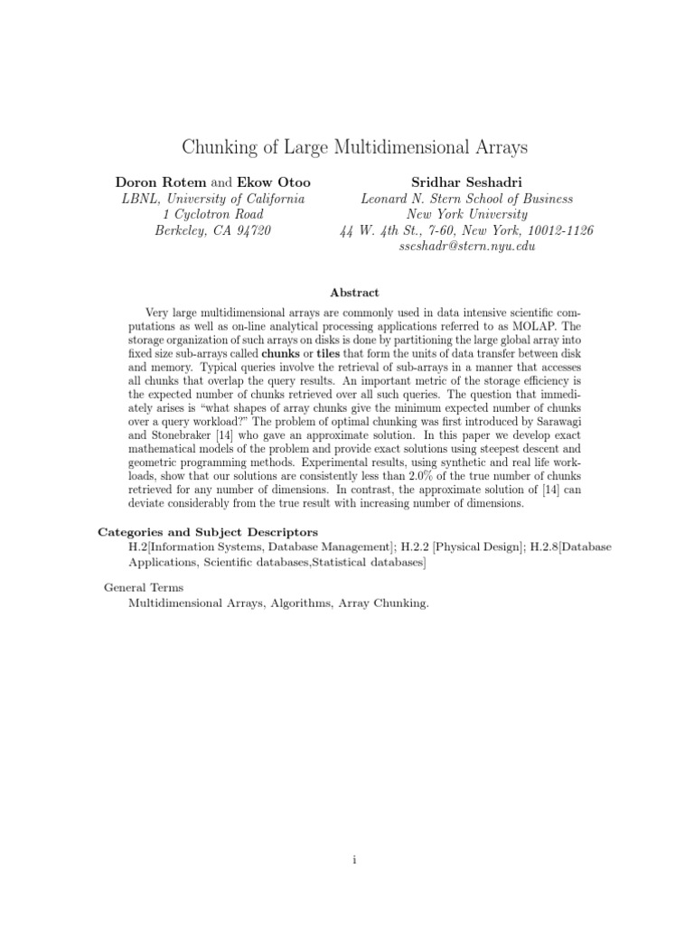 Chunking of Large Multidimensional Arrays | PDF | Array Data Structure | Matrix (Mathematics)