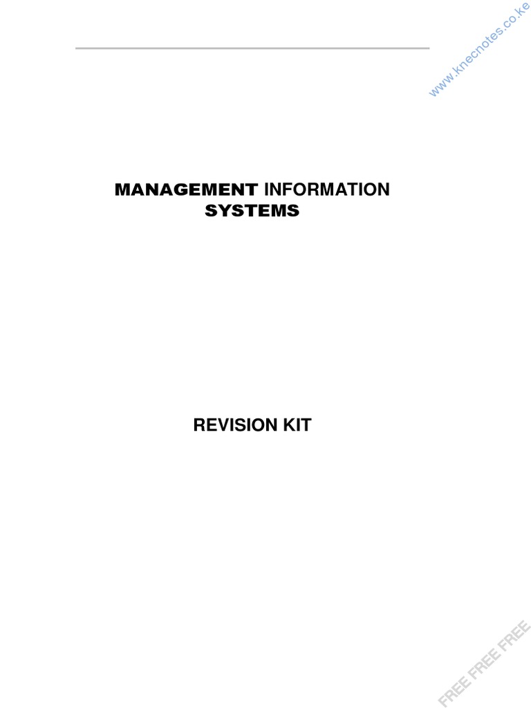 Management Information Systems: Revision Kit | PDF | System | Computer ...