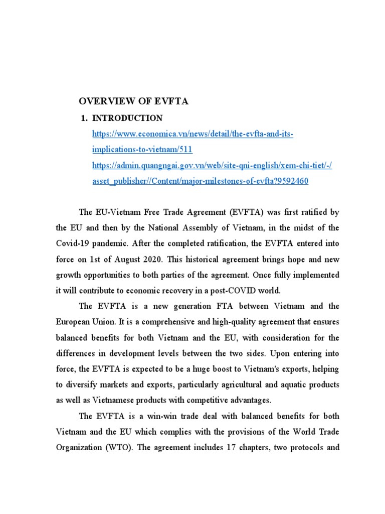 Overview of Evfta | PDF | European Union | European Parliament