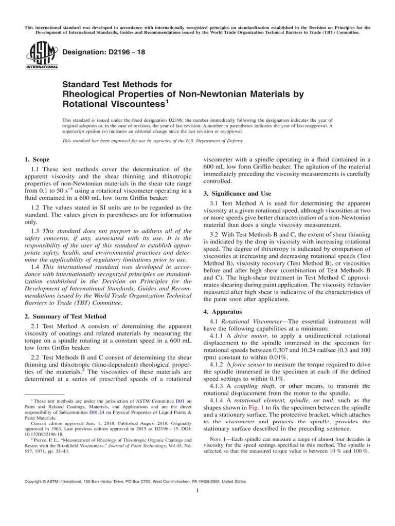 Astm D2196-18 | PDF