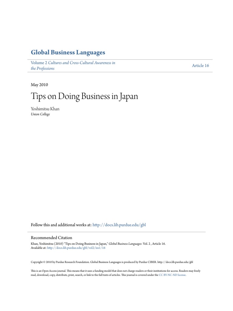 Tips On Doing Business in Japan | PDF