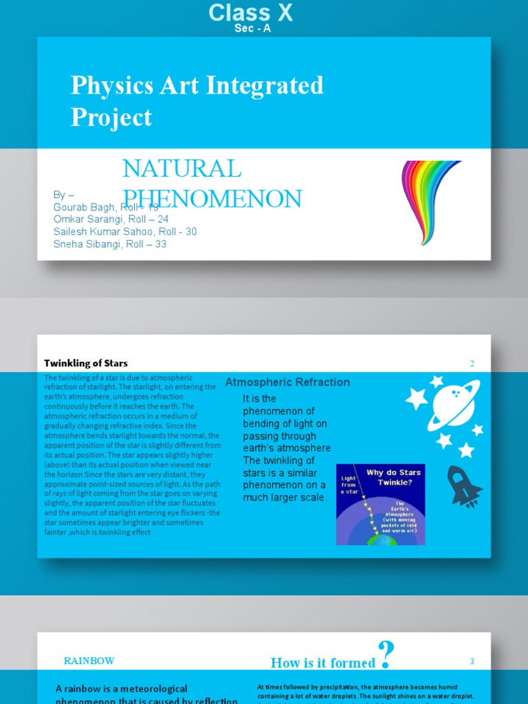 Physics Art Integrated Project: Natural Phenomenon | PDF | Lightning | Rainbow