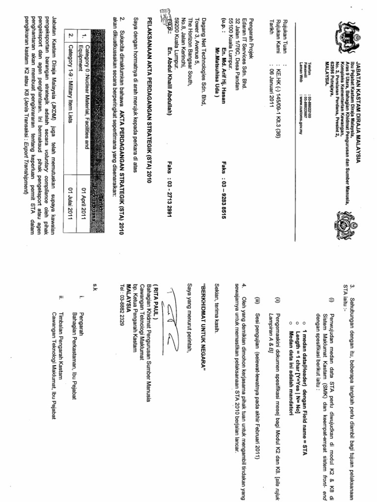 Strategic Trade Act (STA) | PDF