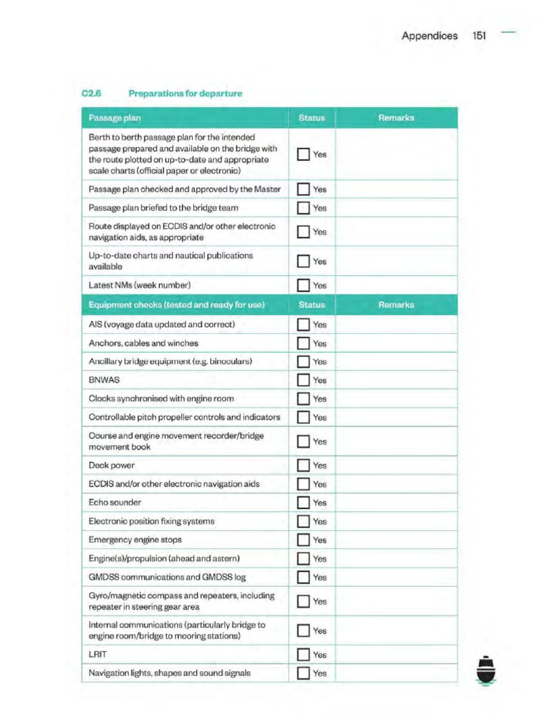BPG Checklist 2 | PDF | Navigation | Water Transport