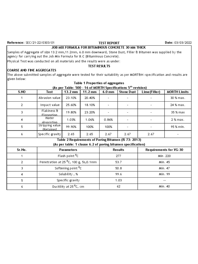 BC Job Mix | PDF | Asphalt | Concrete