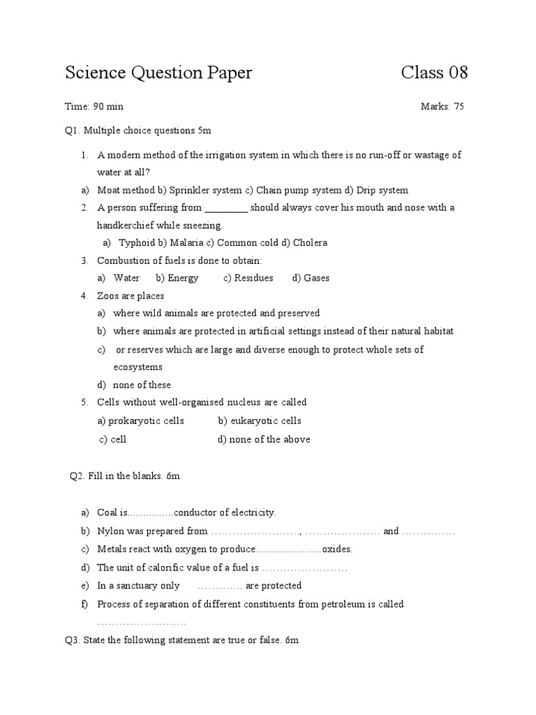 75 M Science Q Paper Pdf Fuels Water