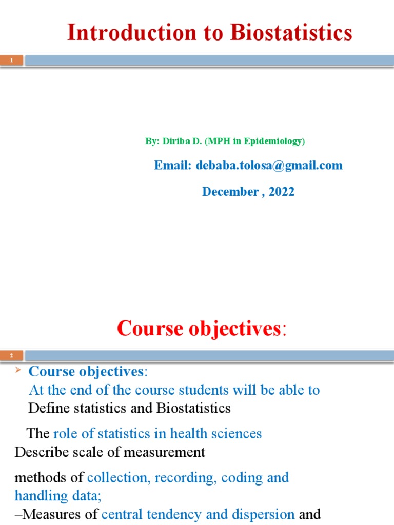 1 Introduction To Biostatistics Last Pdf Statistics Statistical