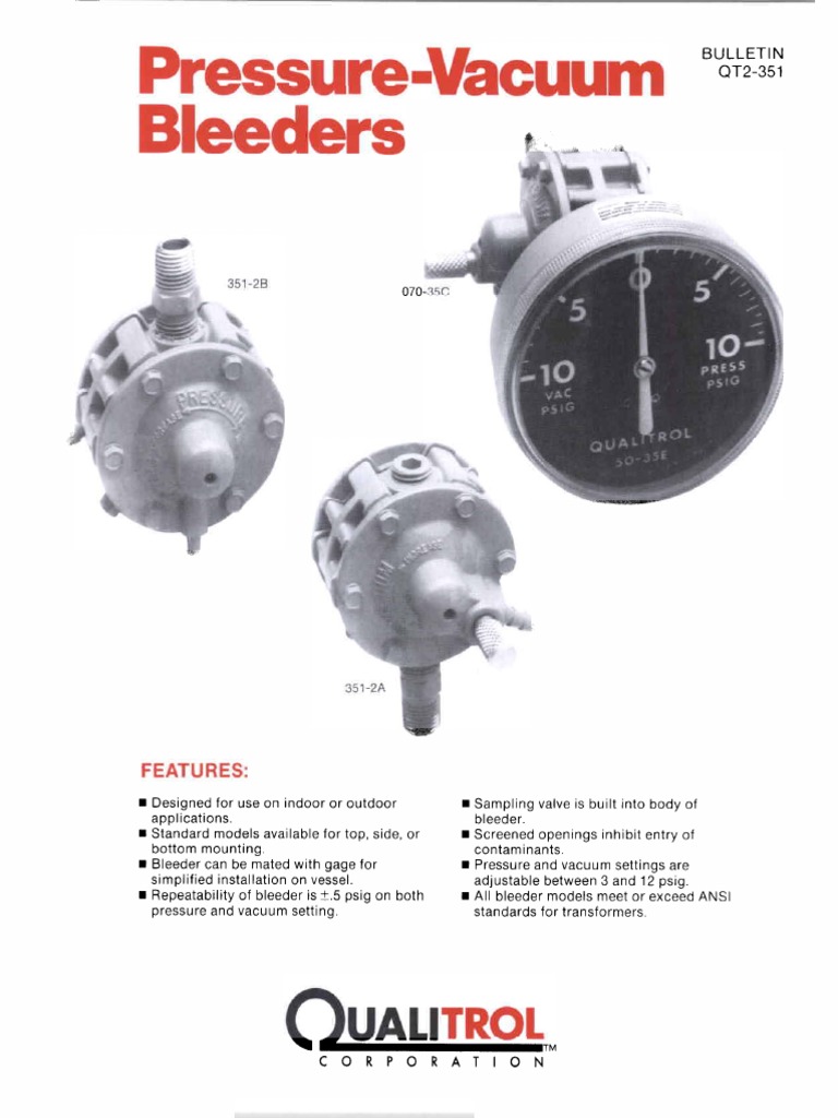 AKPR.000.028 - Pressure Vacuum Gage & Bleeder - Qualitrol (USA) | PDF