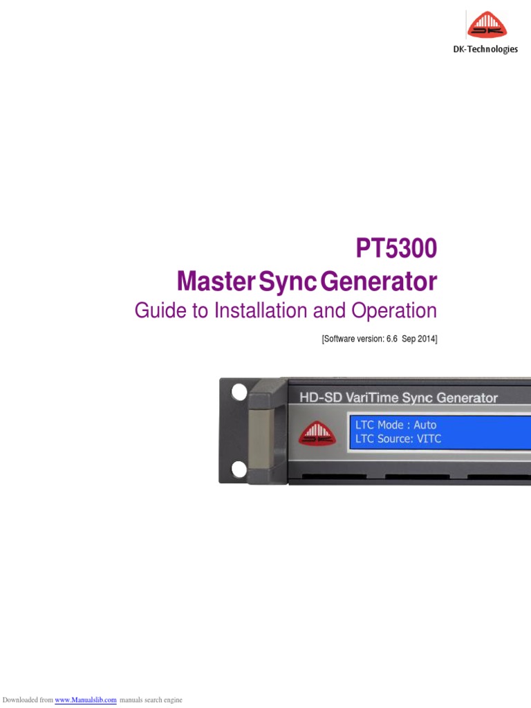 PT5300 Master Sync Generator: Guide To Installation and Operation | PDF ...