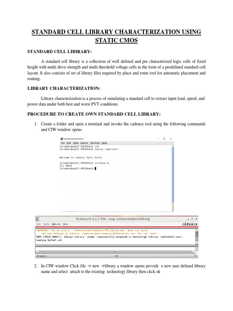 Standard Cell Library Characterization Using Static Cmos | PDF | Library (Computing) | Software ...