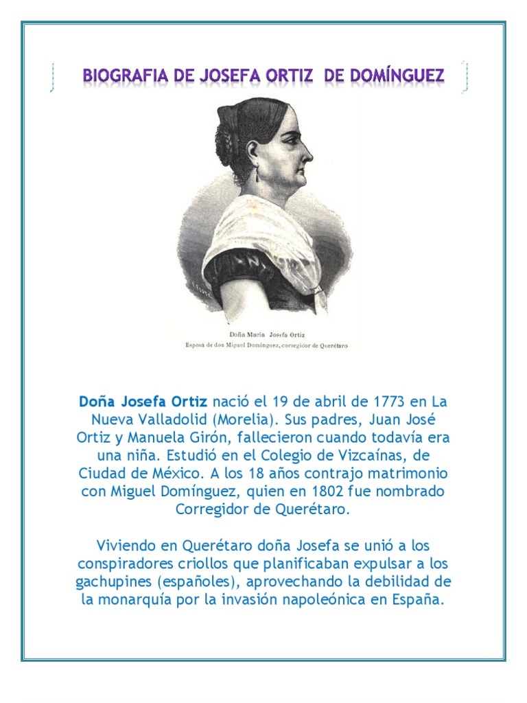 Biografia de Josefa Ortiz de Domínguez | PDF