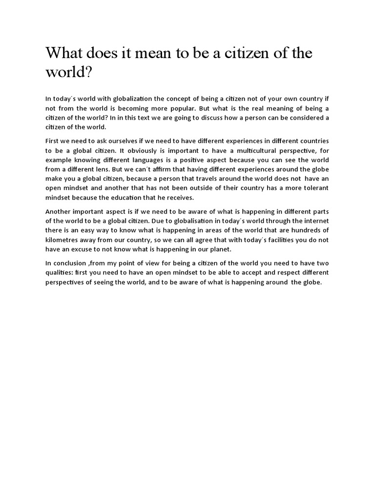 Defining Global Citizenship Today | PDF | Career & Growth
