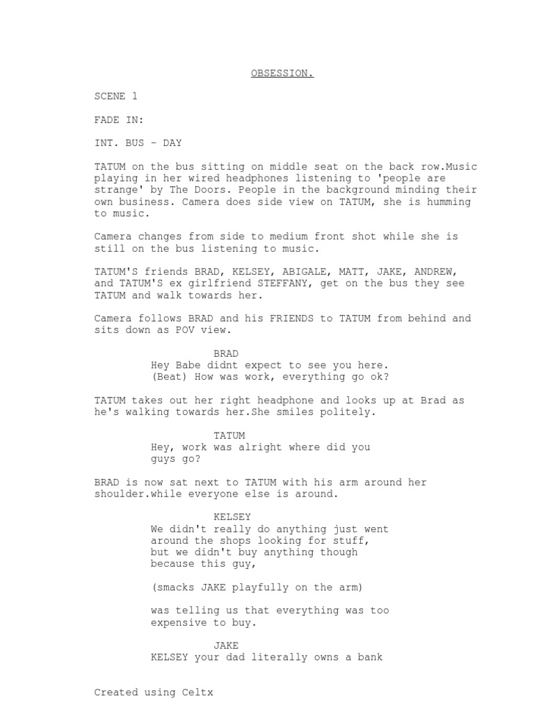 Script Obsession 1 | PDF