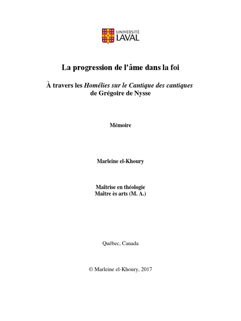 La Progression de L'âme Dans La Foi: À Travers Les Homélies Sur Le ...