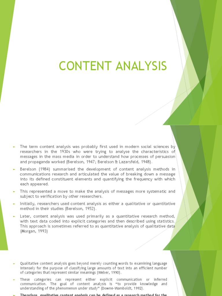 Content Analysis | PDF | Analysis | Qualitative Research