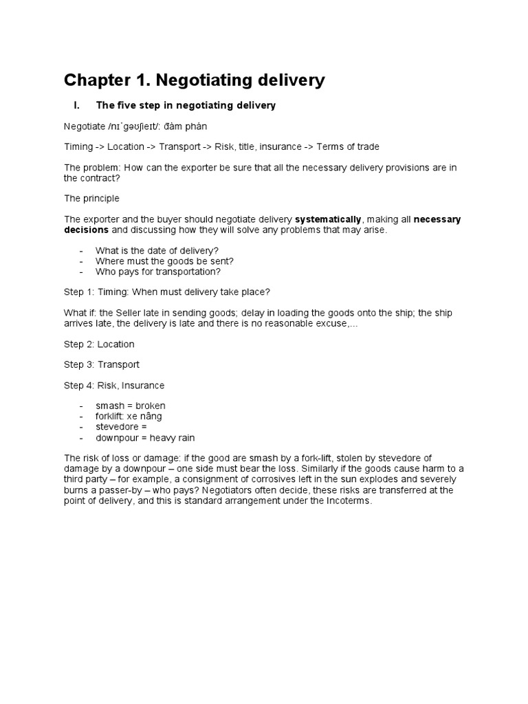 Negotiating Delivery Terms: A Comprehensive Guide to the Five Key Steps ...