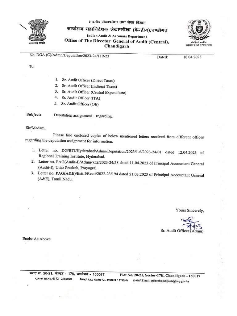 Deputation Assessment Reg | PDF