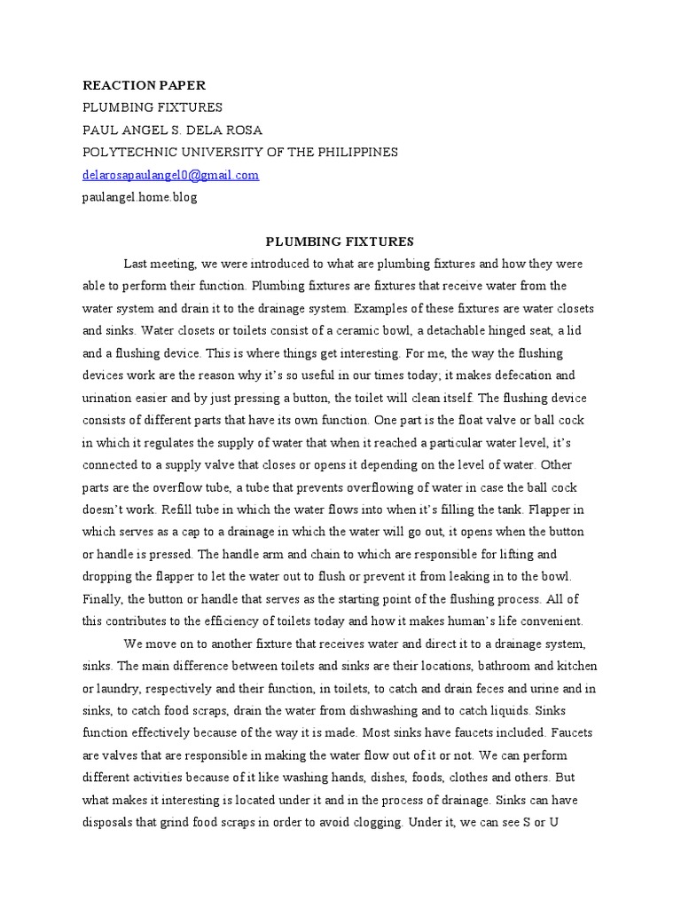 Reaction Paper | PDF | Home Appliance | Tools