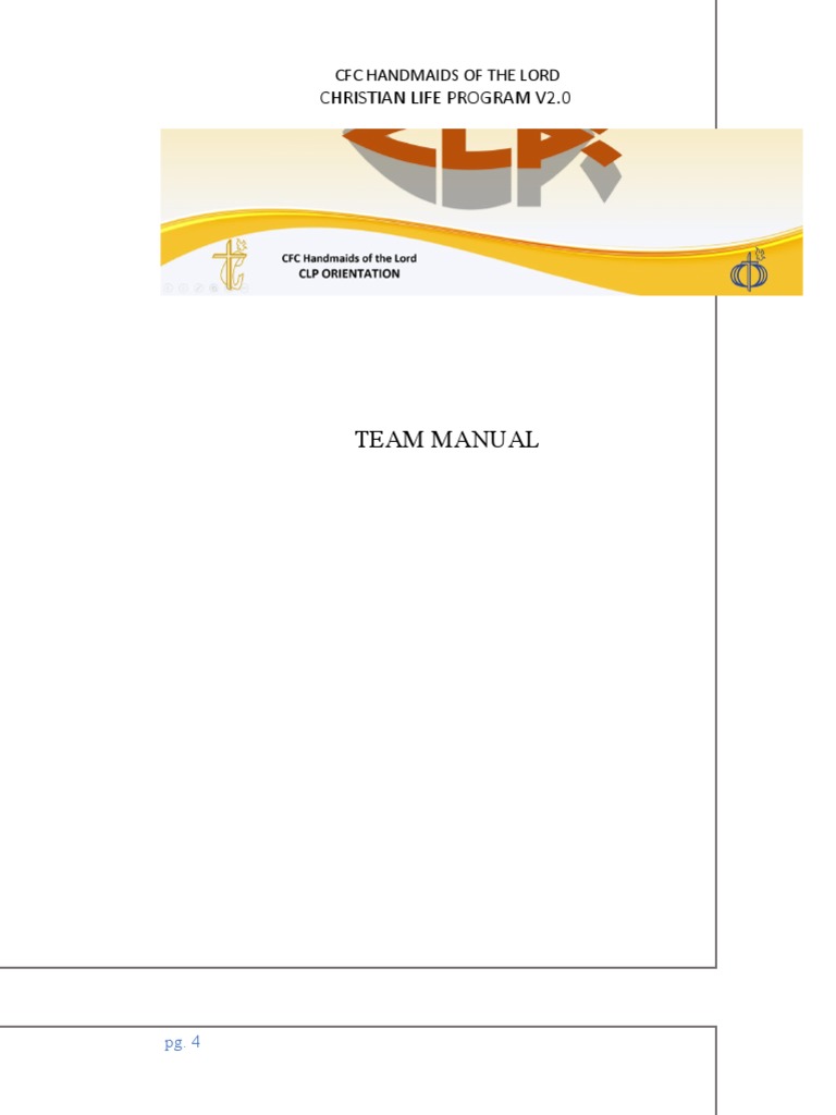 Team Manual: Christian Life Program V2.0 | PDF | Jesus | Gospel Of Mark