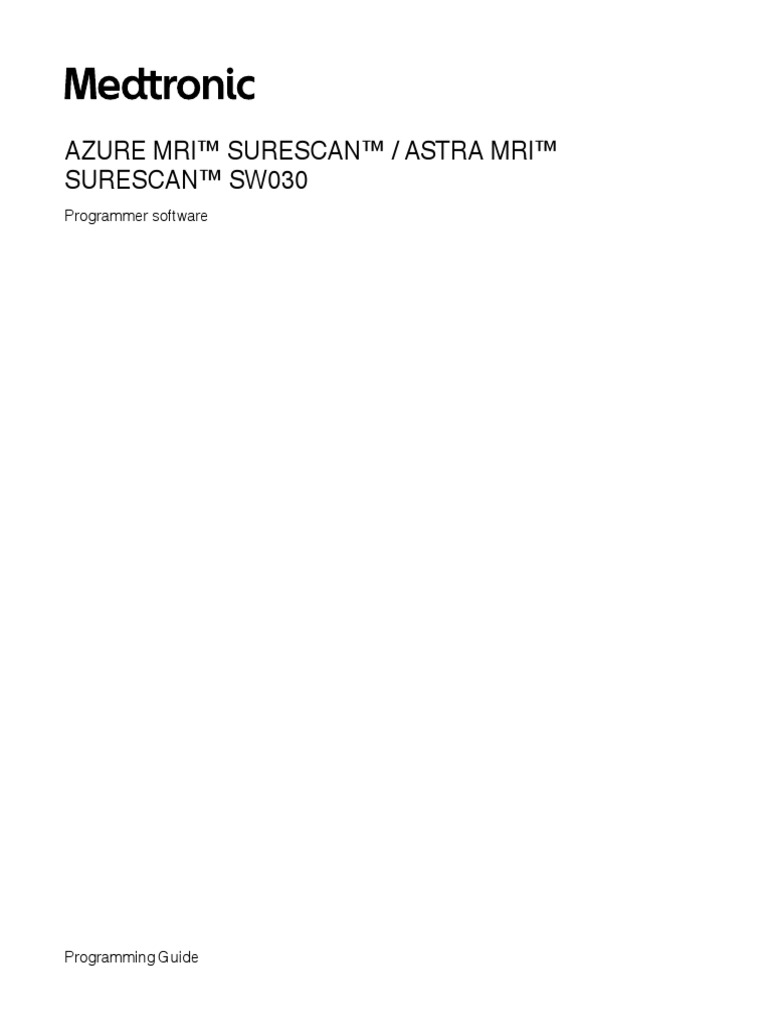 Azure Mri™ Surescan™ / Astra Mri™ Surescan™ SW030 | PDF | Artificial ...