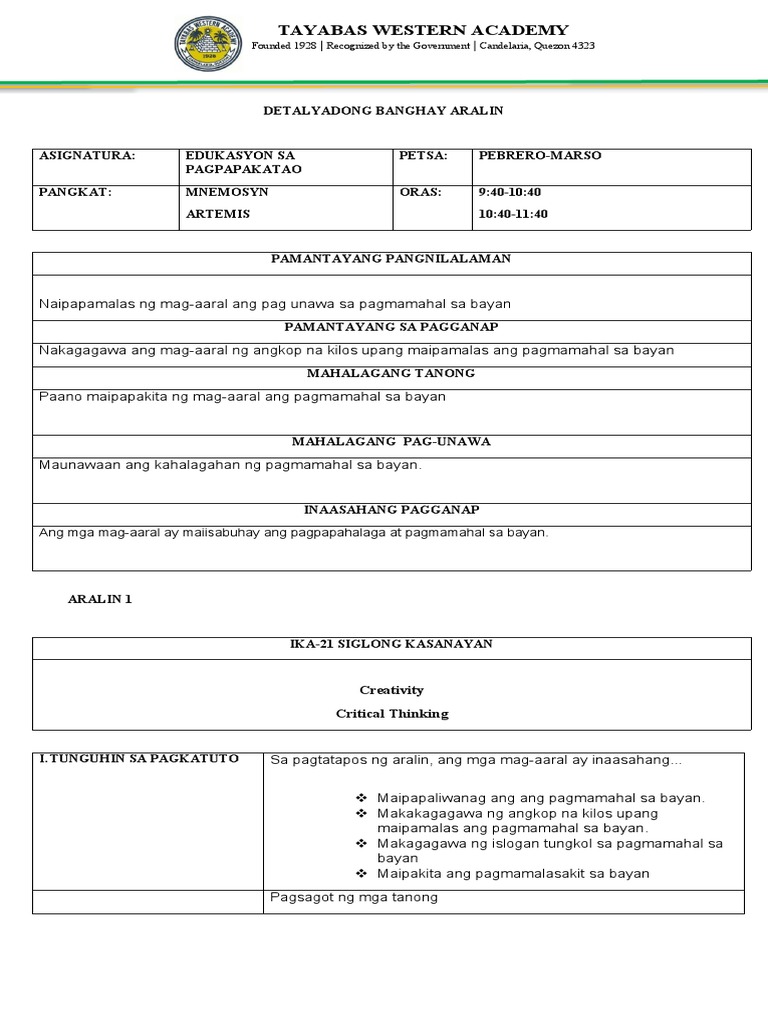 DLP - Pamamahal Sa Bayan | PDF