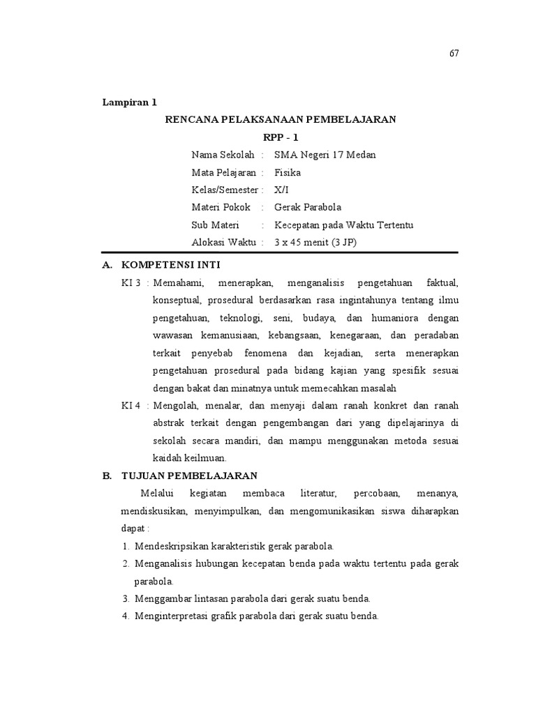 Lampiran 1 Rencana Pelaksanaan Pembelajaran RPP - 1 | PDF