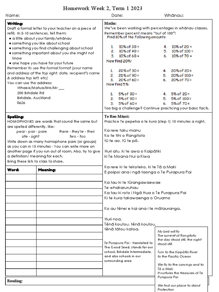 Homework 2023 T1 W2 | PDF | Māori | Polynesian New Zealander