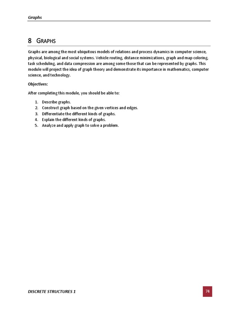 Week 11 - Graphs | PDF | Vertex (Graph Theory) | Graph Theory