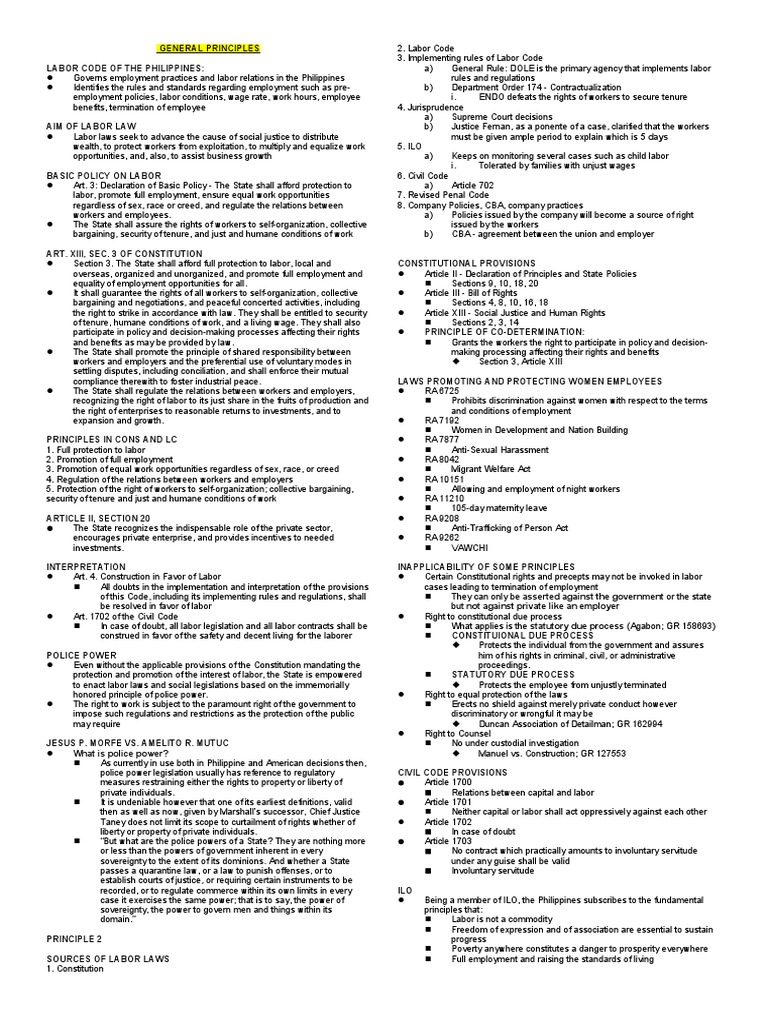 Labor Law Prelims TSN | PDF | Employment | Labour Law