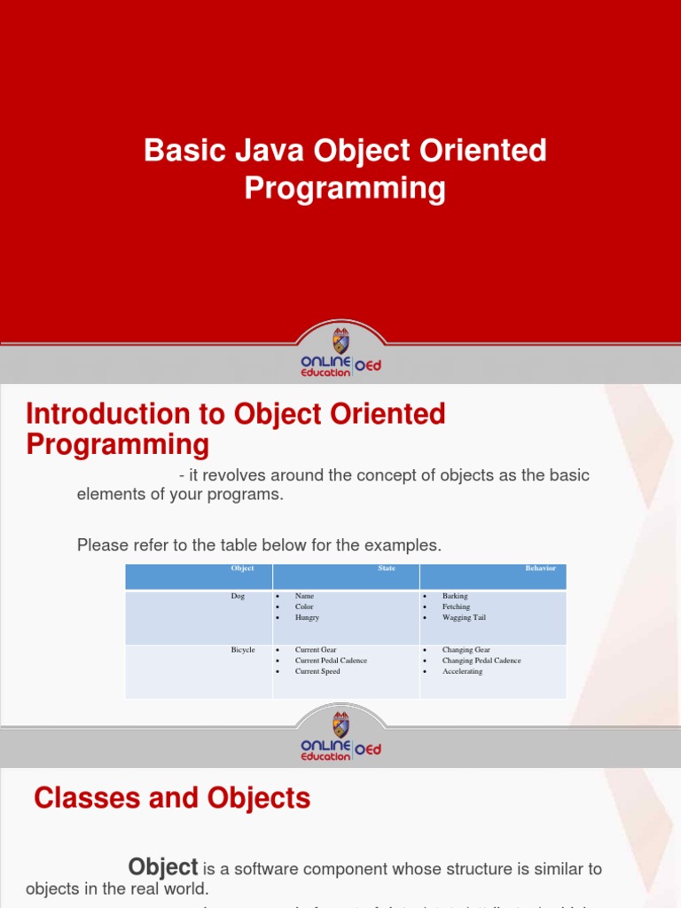 An Introduction to Object-Oriented Programming Concepts in Java | PDF ... An Introduction to Object-Oriented Programming Concepts in Java | PDF ...
