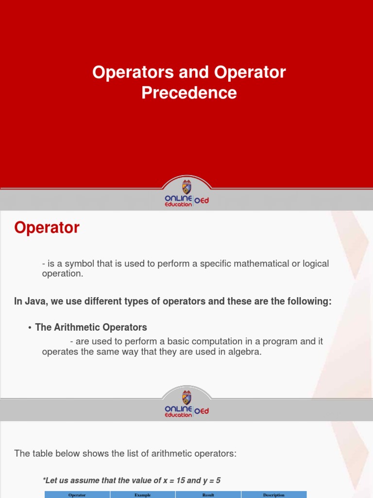 W4-Presentation-Operators and Operator Precedence | PDF | Computer ... W4-Presentation-Operators and Operator Precedence | PDF | Computer ...