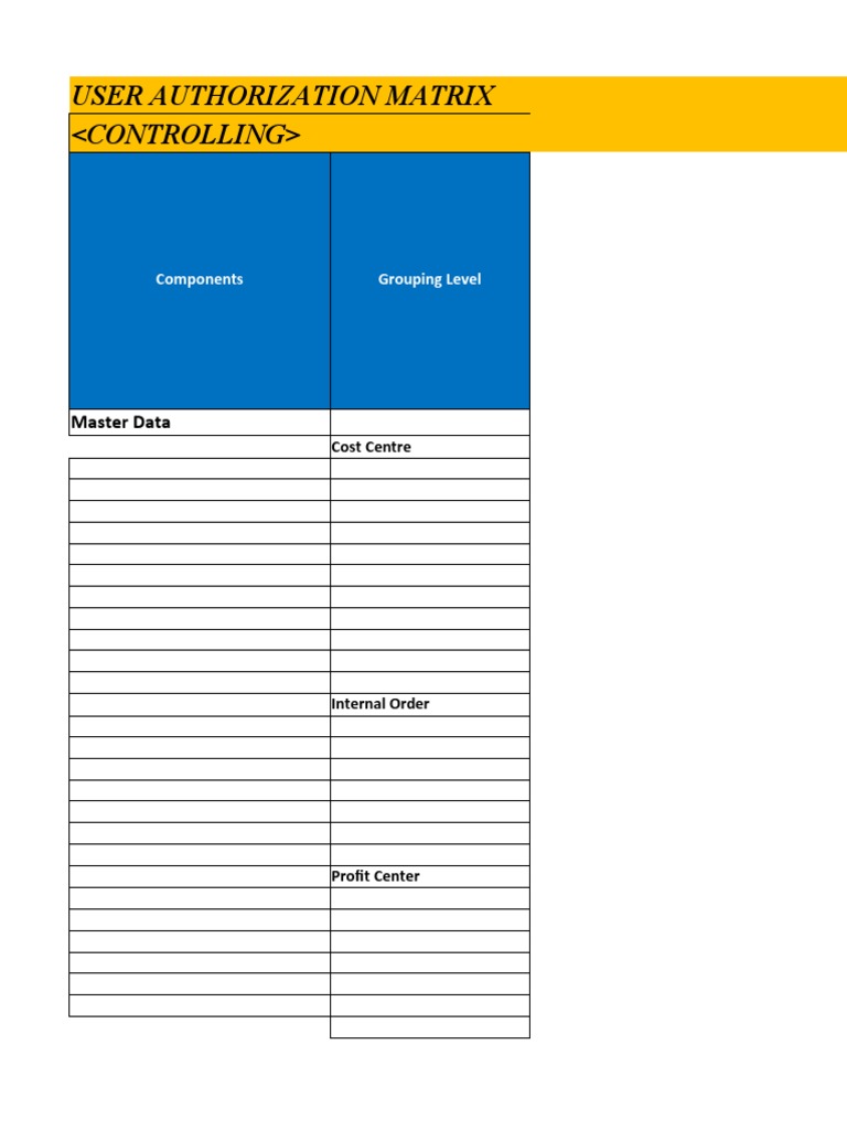 User Authorization Matrix : Master Data | Download Free PDF | Data ...