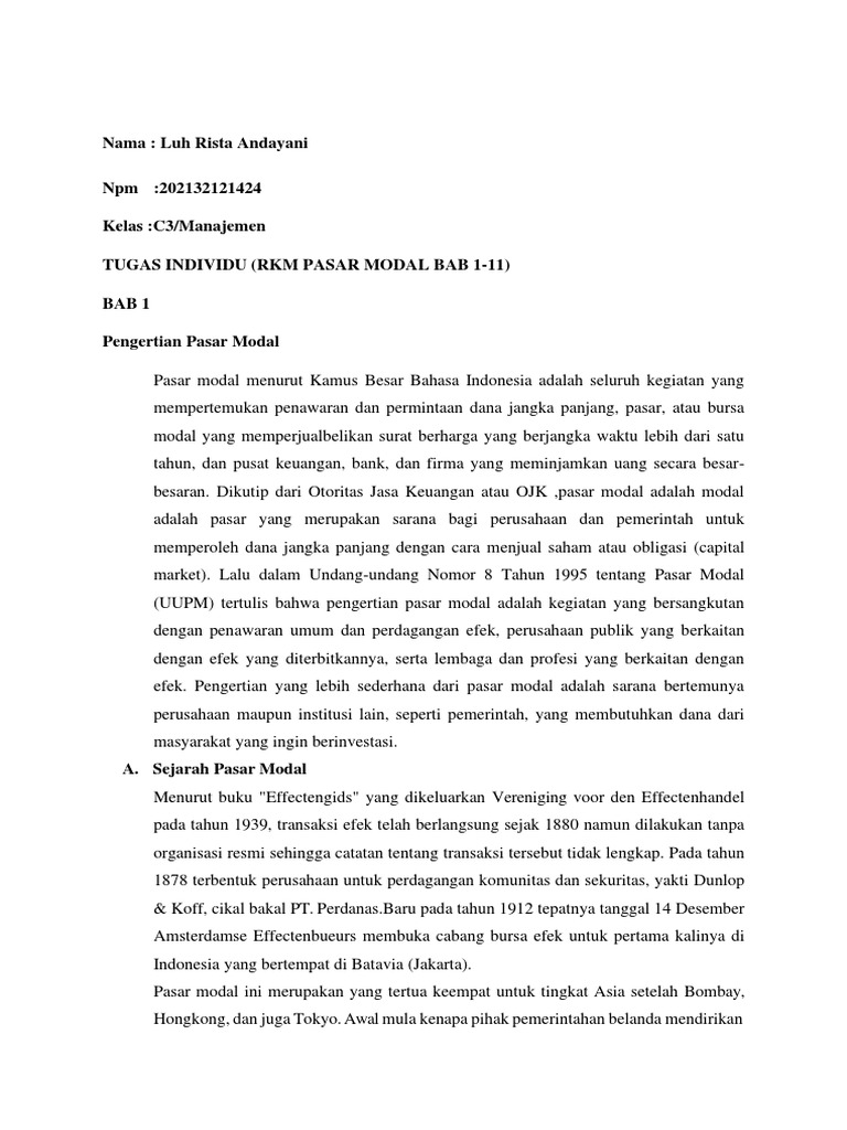 424 - Pasar Modal | PDF | Bisnis | Pengelolaan Keuangan & Uang
