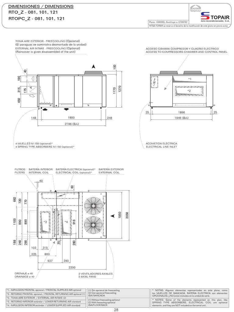 Rooftop - RTO O-101 y RTO O-081 | PDF | Bomba de calor | Temperatura