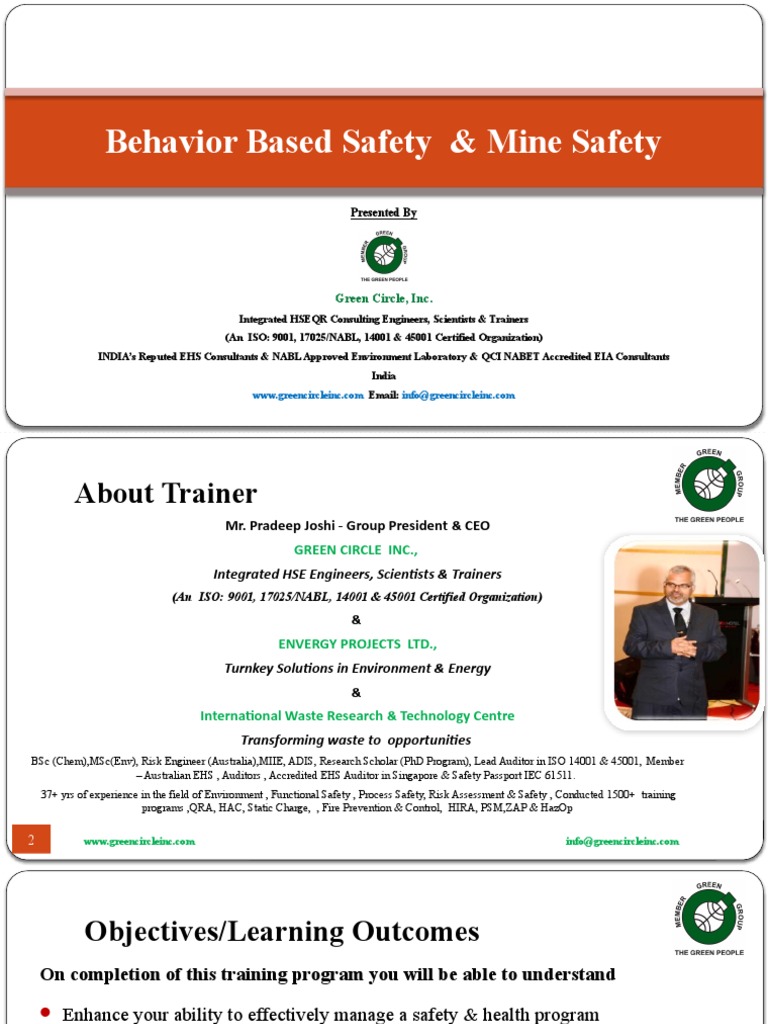 Behavior Based Safety & Mine Safety: Presented by | PDF | Occupational ...