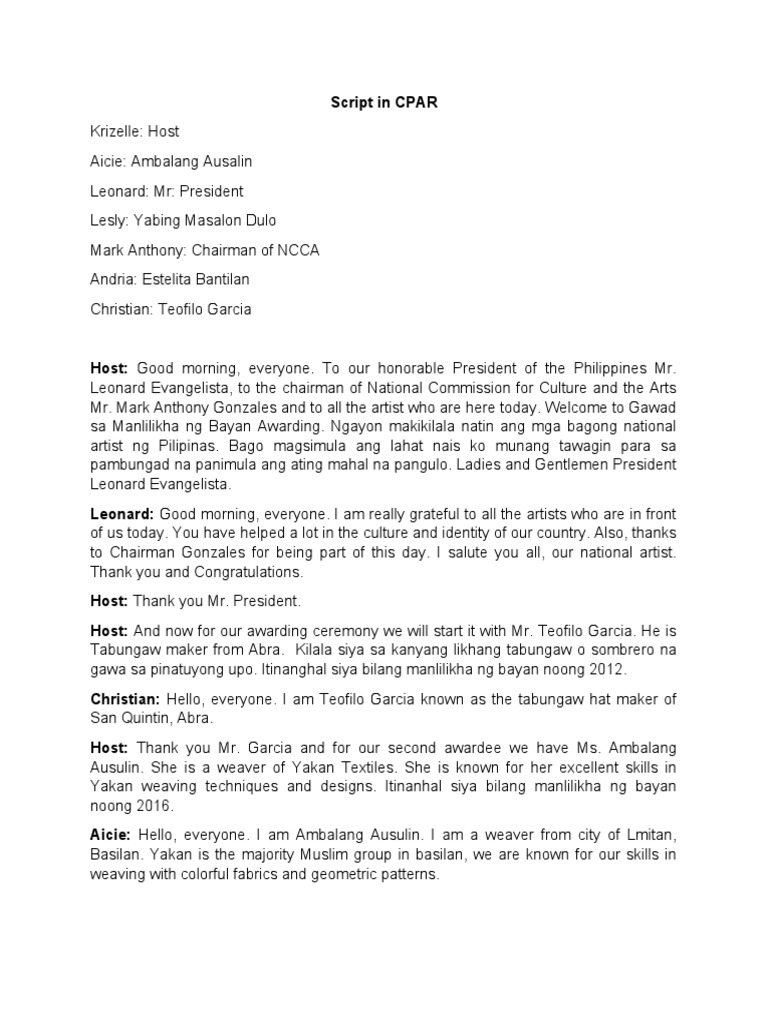 Script in CPAR | PDF | Weaving | Textiles