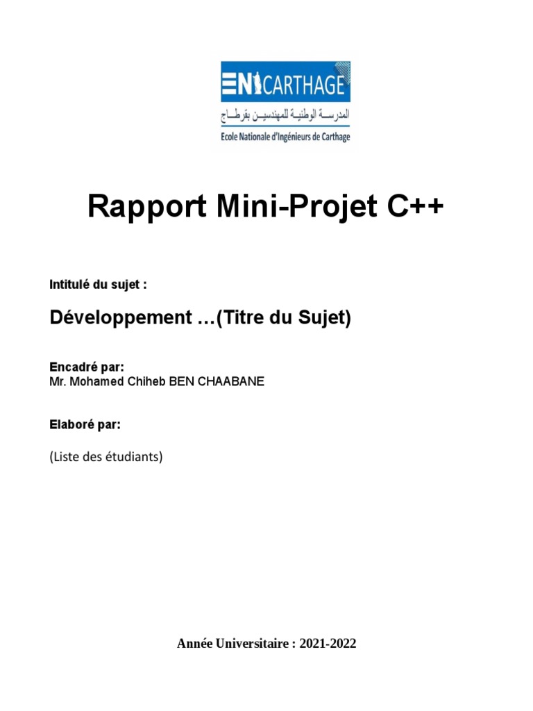 Rapport Mini-Projet C++ 2021-2022 | PDF | Ordinateurs