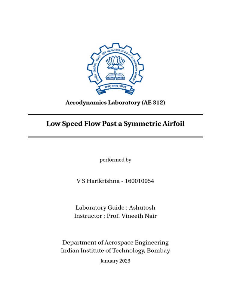 Low Speed Flow Past Airfoil | PDF | Airfoil | Lift (Force)