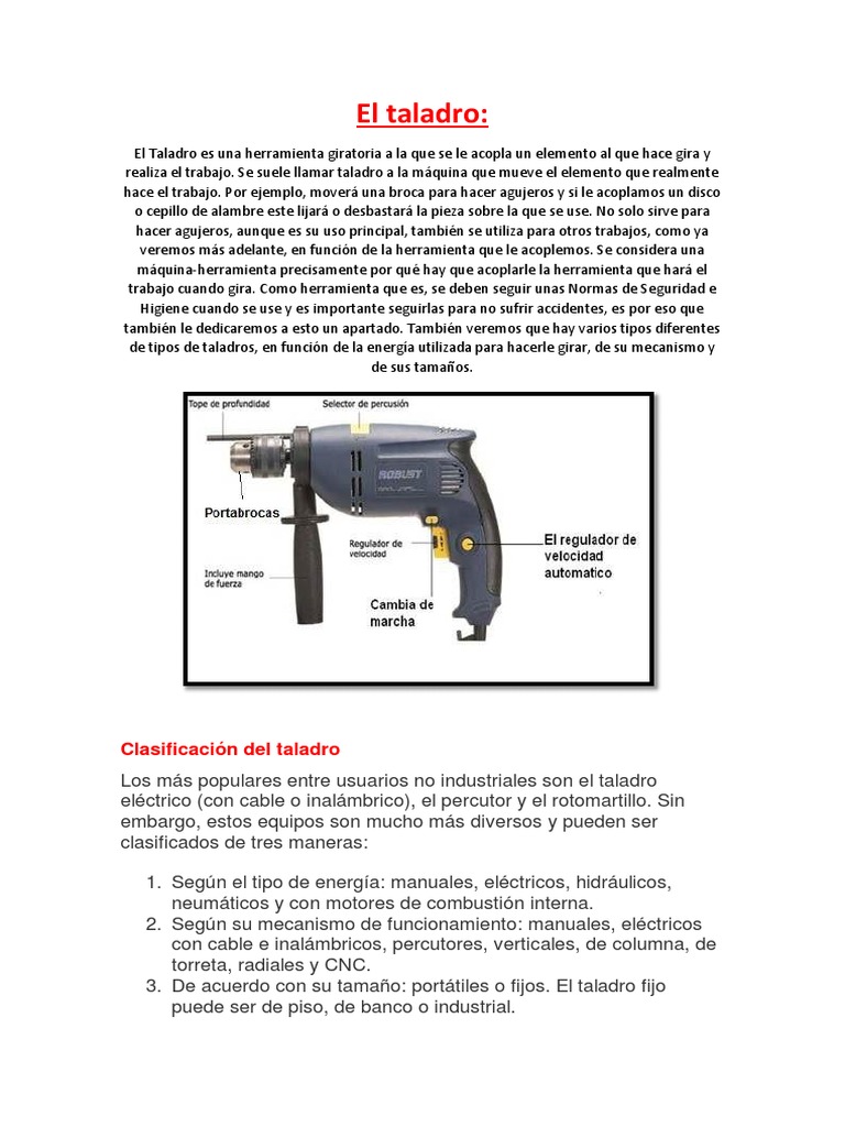 El Taladro | PDF | Perforar | Herramienta de máquina