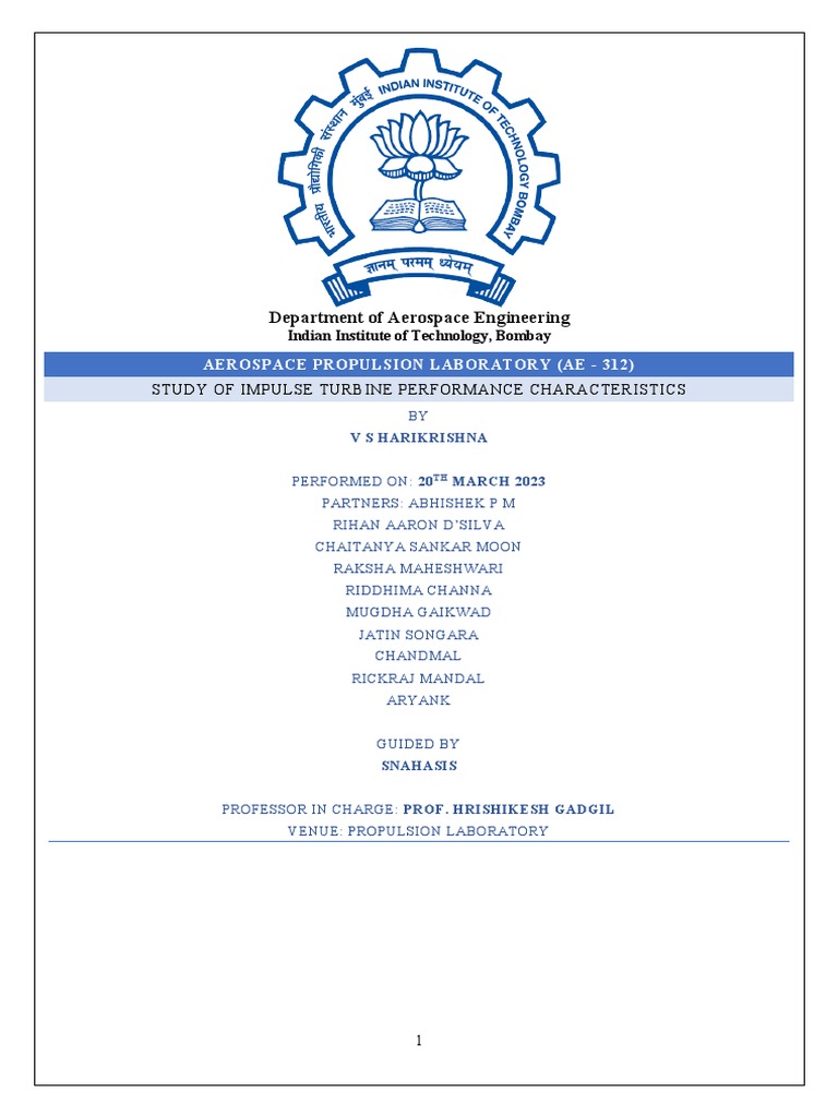 Impulse Turbine Experiment | PDF | Turbine | Turbomachinery