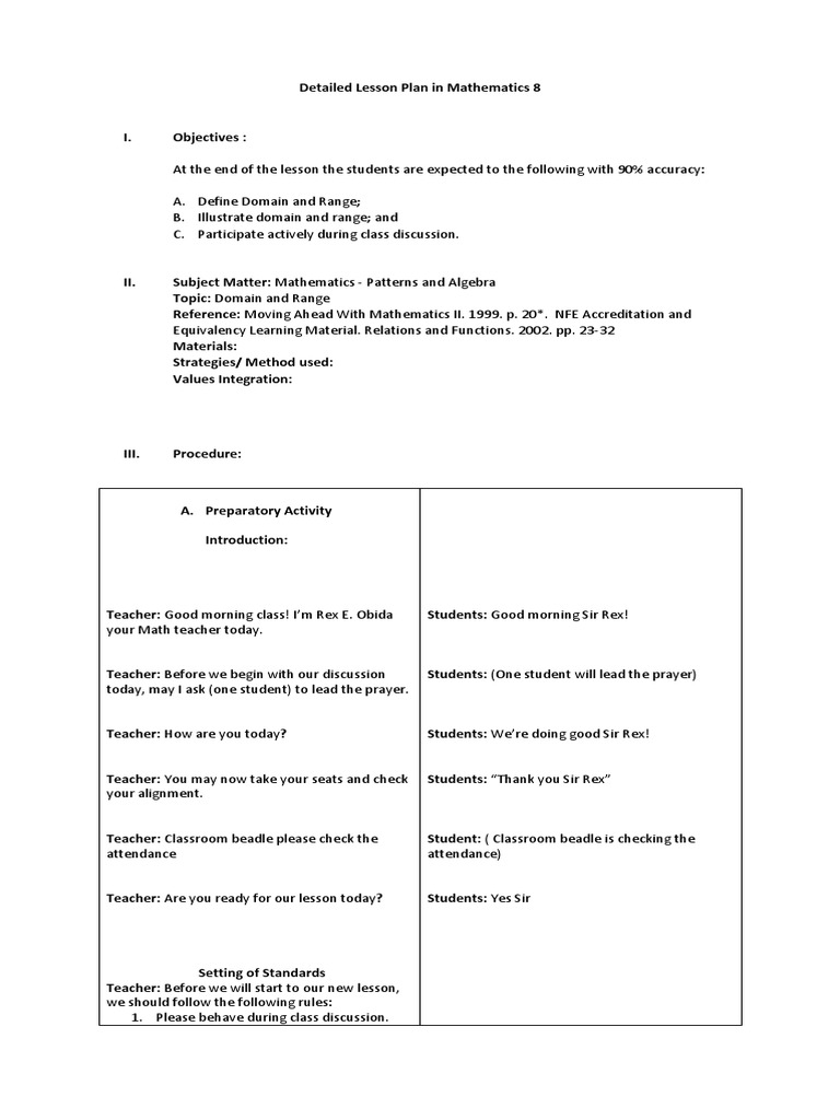 Dlp-Domain and Range | PDF | Function (Mathematics) | Teachers