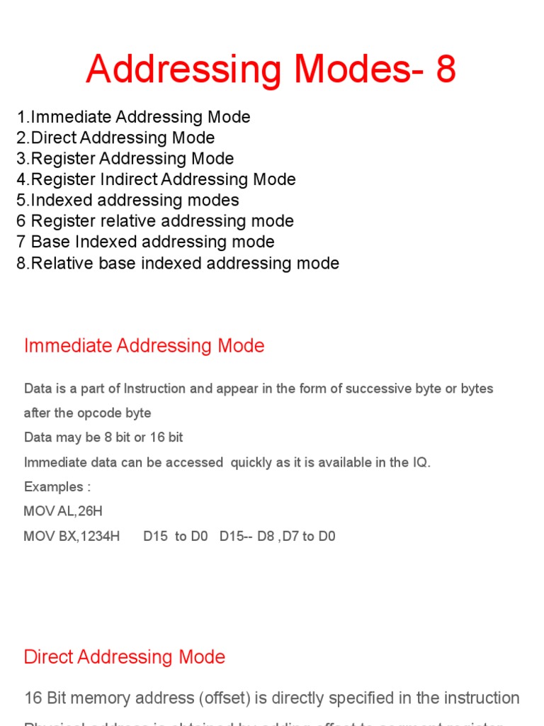 Addressing Modes-8 | PDF | Computer Science | Computer Engineering