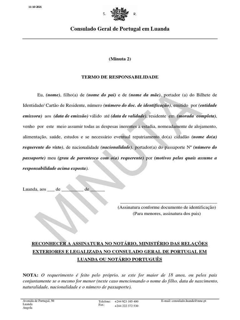 Termo de Responsabilidade | PDF