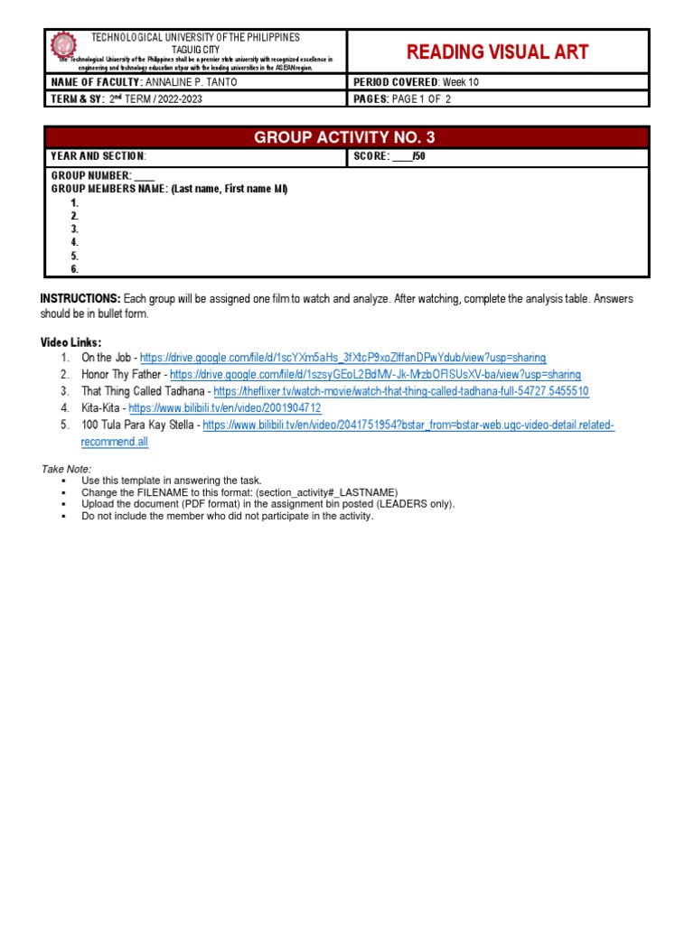 Group Worksheet No. 3 | PDF | Symbols | Rhetoric