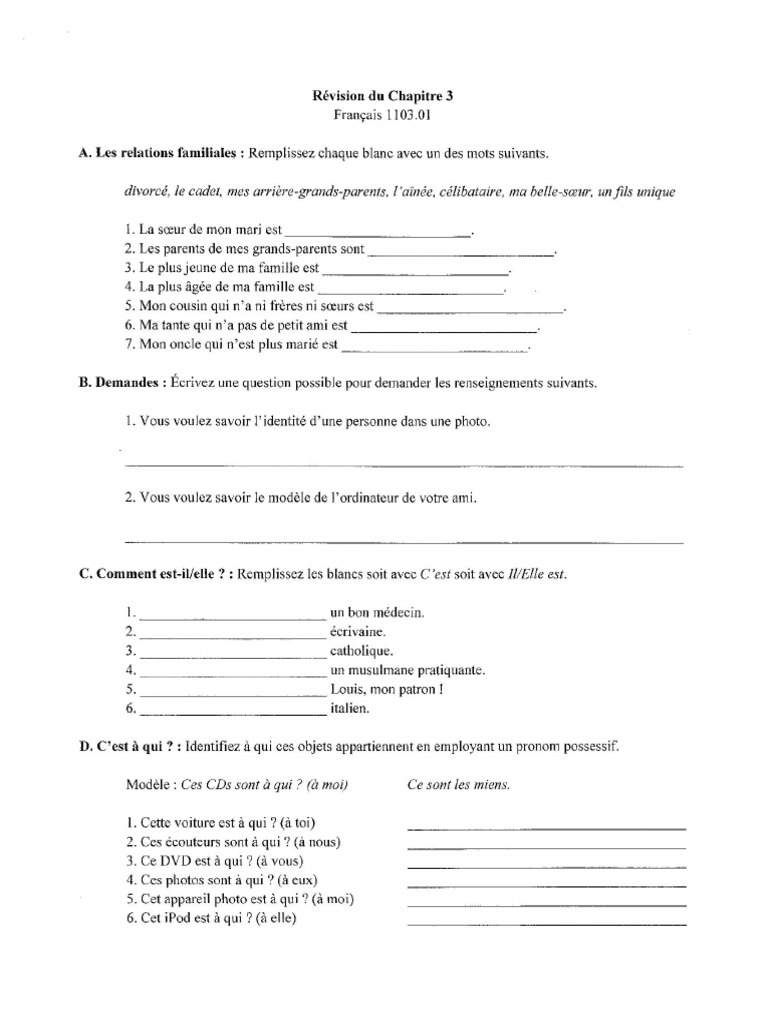 Bravo Review Ch3-4 | PDF