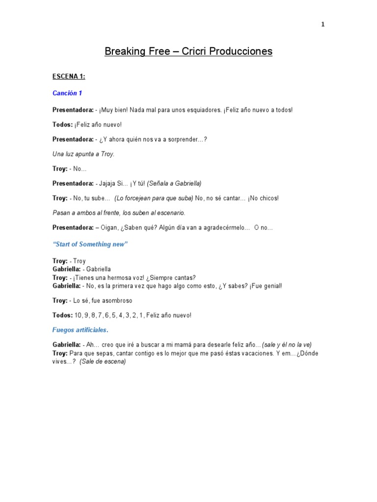 Libreto HIgh School Musical | PDF