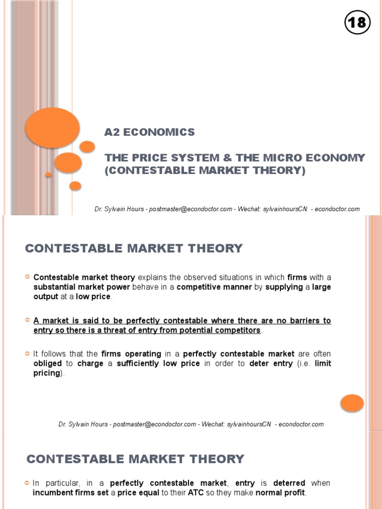 A-Level Economics - The Price System and The Micro Economy (Contestable ...