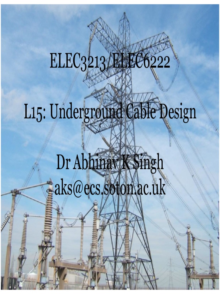 Underground Cable Design | PDF | Insulator (Electricity) | Electrical ...